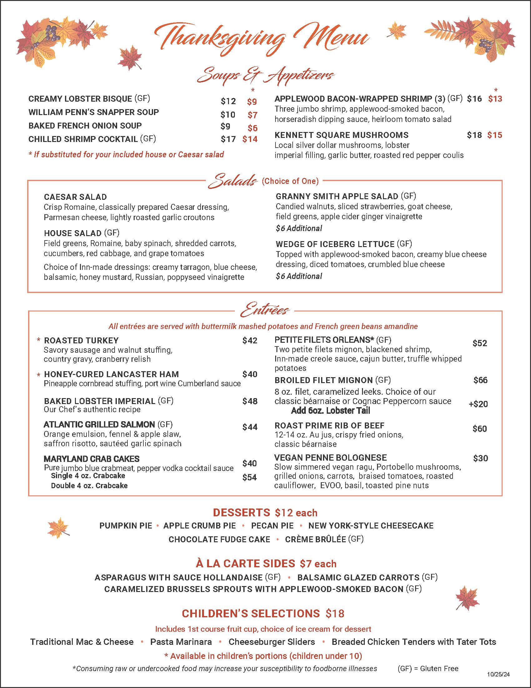 Best Fine Dining Restaurant Menus in Montgomery County PA | William ...